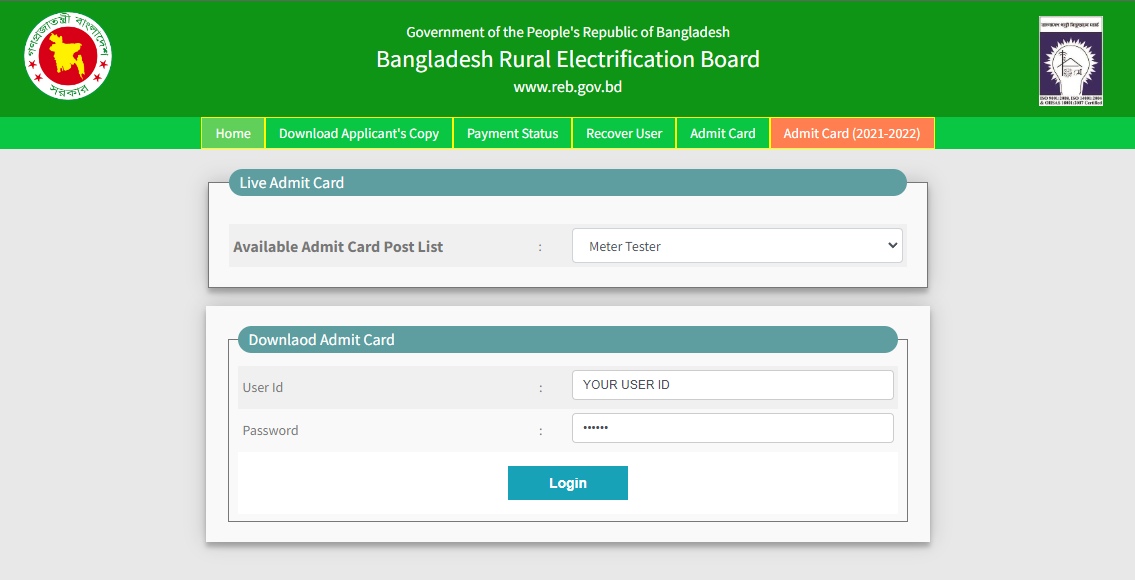 BREB Meter Tester Teletalk Admit Card 2023 - brebhr.teletalk.com.bd